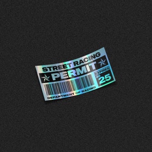 Street Racing Permit Sticker Decal - Etsy