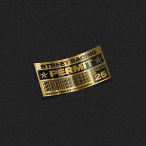 Street Racing Permit Sticker Decal - Etsy