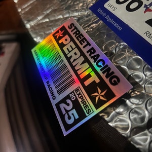 Street Racing Permit Sticker Decal - Etsy
