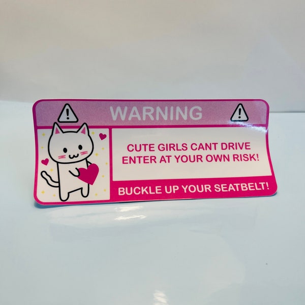 Cat Warning Sticker - Etsy