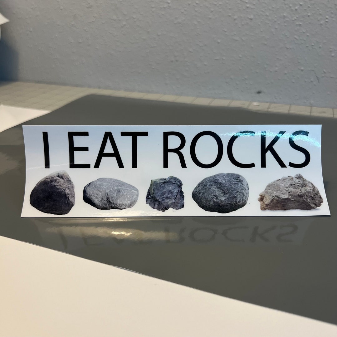 I Eat Rocks Funny Bumper Sticker - Etsy