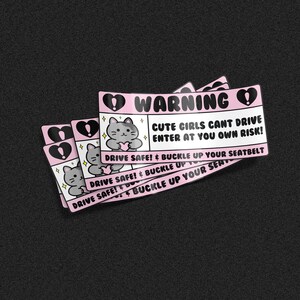 Cute Kawaii Car Warning Label Water-resistant - Etsy