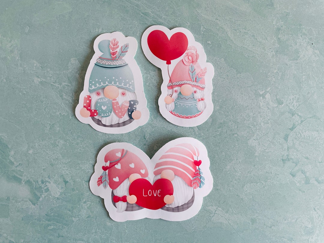 Valentine Gnomes Sticker Set - Etsy