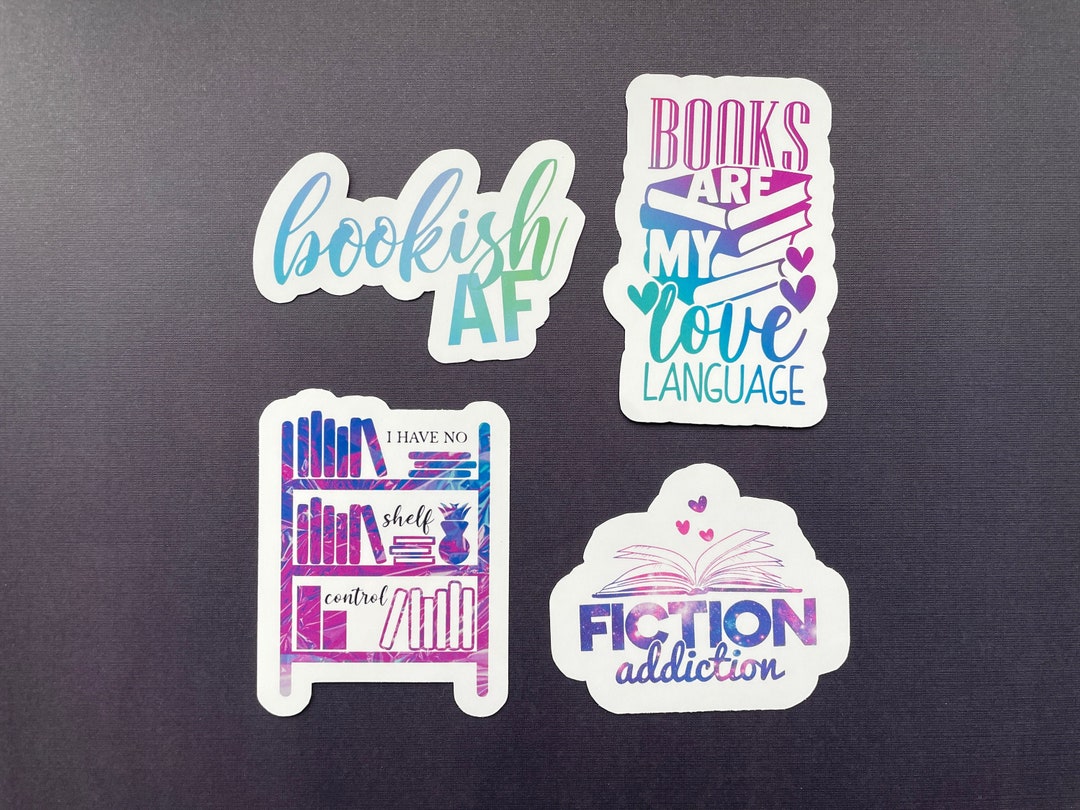 Set of 4 Bookish Stickers Bookish AF Books Are My Love - Etsy