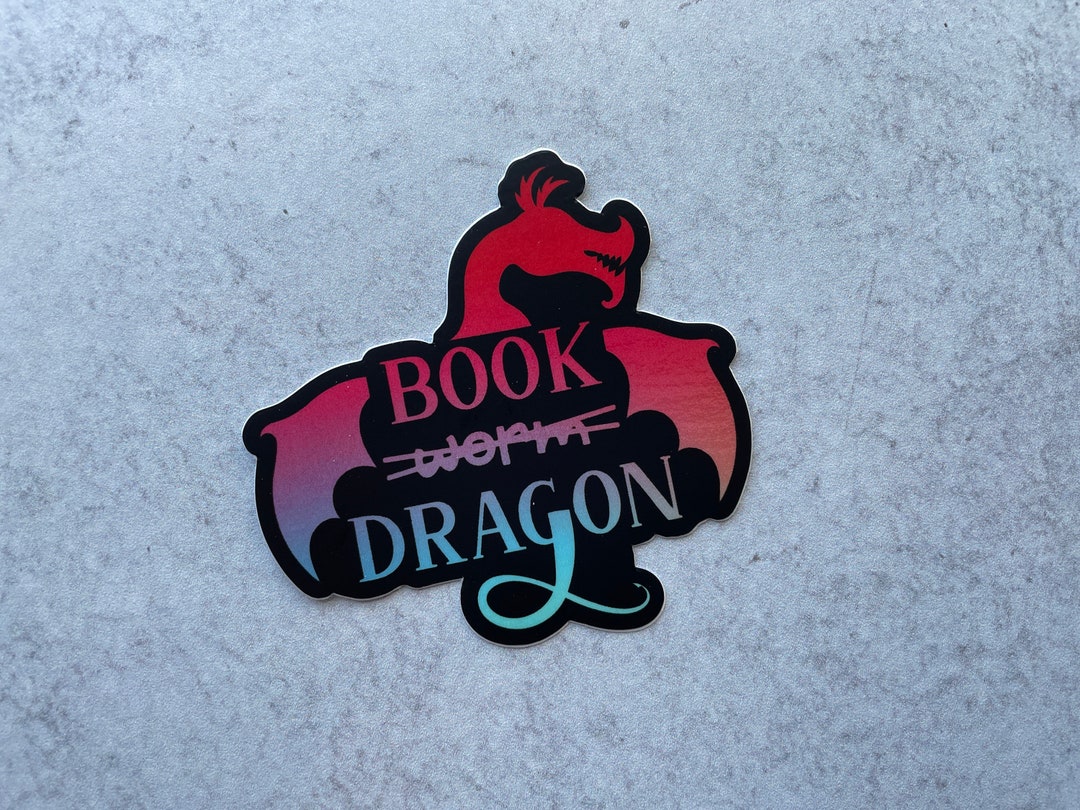 Book Dragon Sticker - Etsy