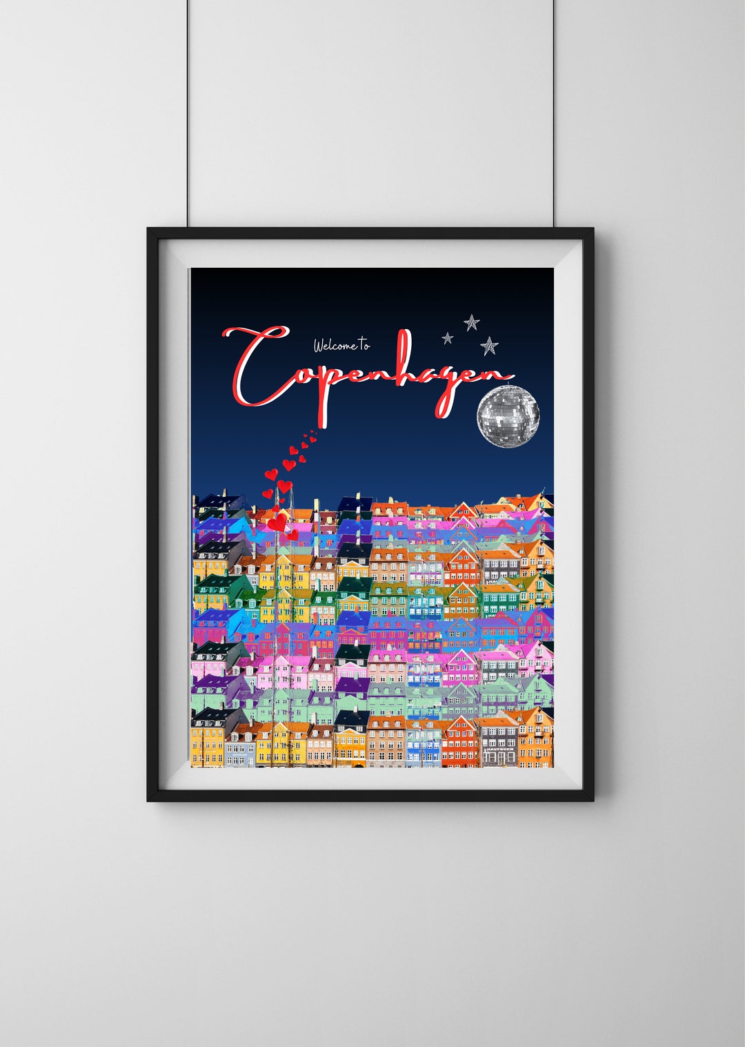 Copenhagen Poster, Copenhagen Wall Art, Copenhagen Art Poster ...