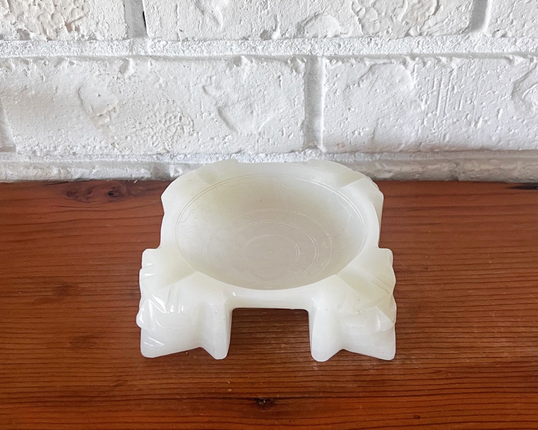 Vintage Alabaster Mexican Ashtray, Stone Ashtray, Catchall, Bohemian ...