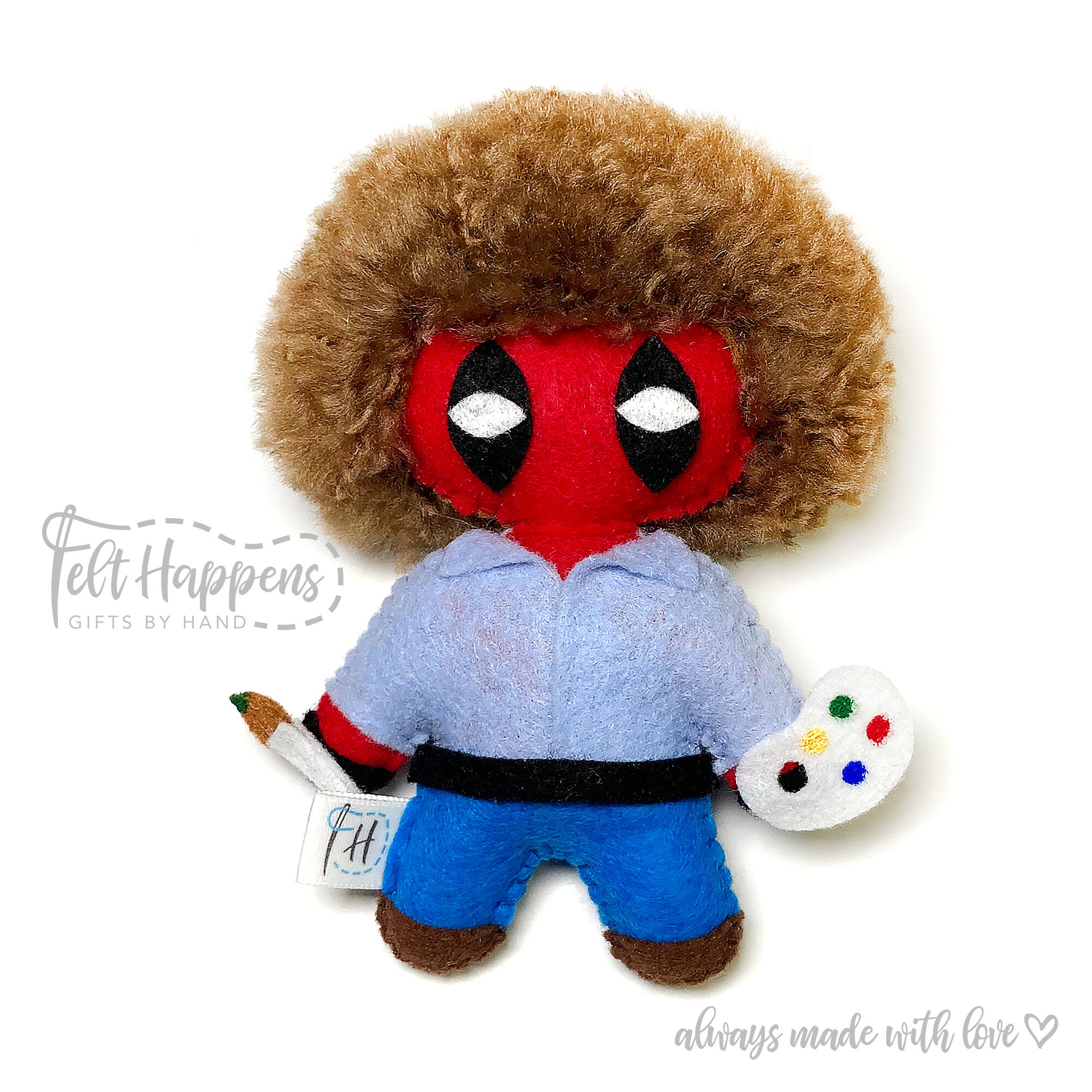 Deadpool Stubby Marvel Comics Superhero Handmade Felt Doll | Etsy