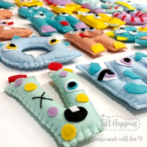 Monster Alphabet, Handmade ABC, Typography, Nursery Decor, Baby Shower ...