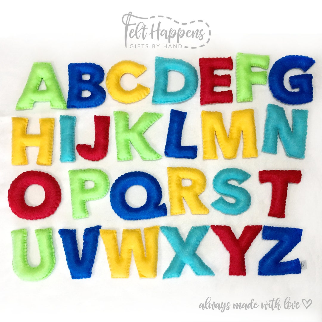 Alphabet, Handmade ABC, Typography, Nursery Decor, Baby Shower Display ...