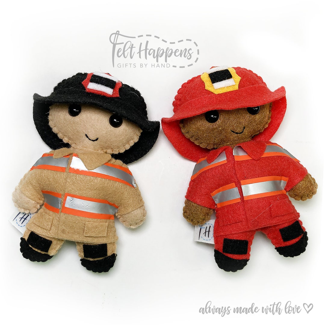 Firefighter Lookalike Stubby, Fireman, Stocking Stuffer, Plush ...