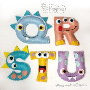 Monster Alphabet, Handmade ABC, Typography, Nursery Decor, Baby Shower ...