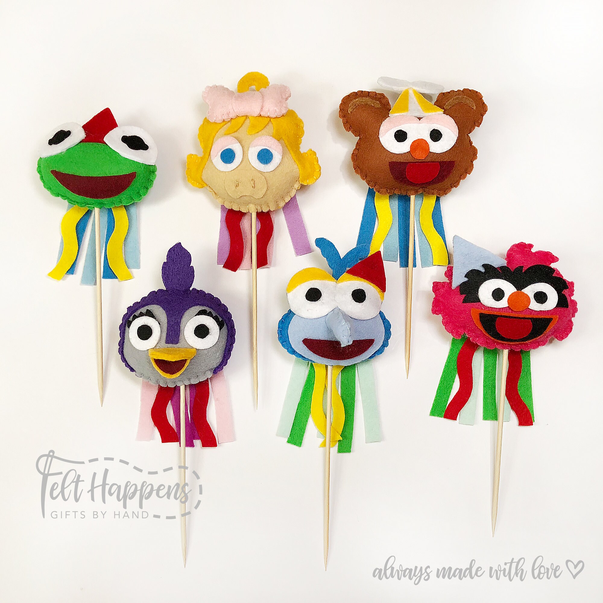 Muppet Inspired Party Pin Cake Topper Handmade Felt Pin | Etsy