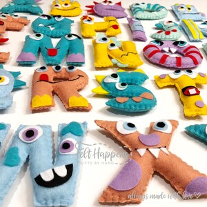 Monster Alphabet, Handmade ABC, Typography, Nursery Decor, Baby Shower ...