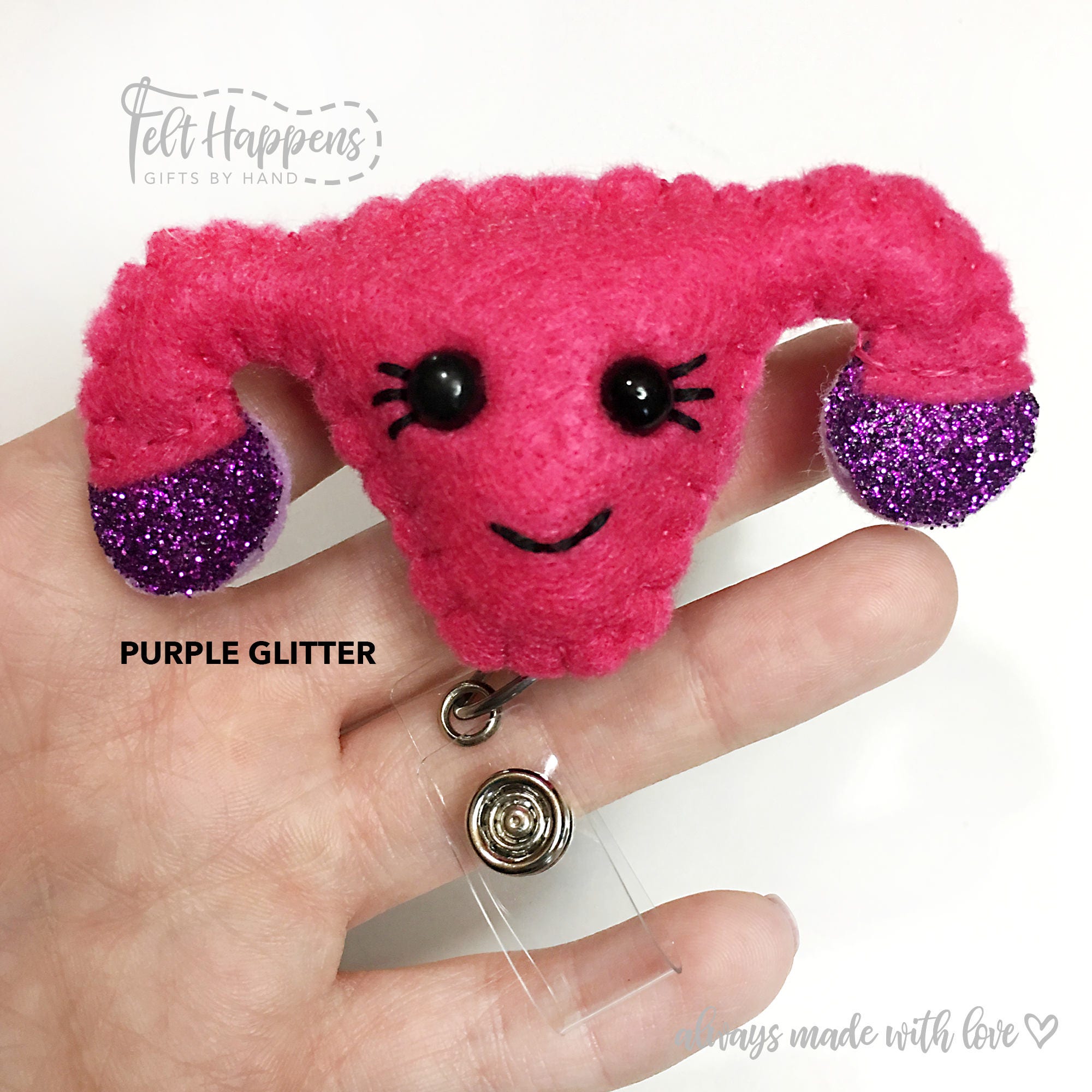 Uterus Badge Reel Ornament Felt Uterus Cuterus Doctor | Etsy