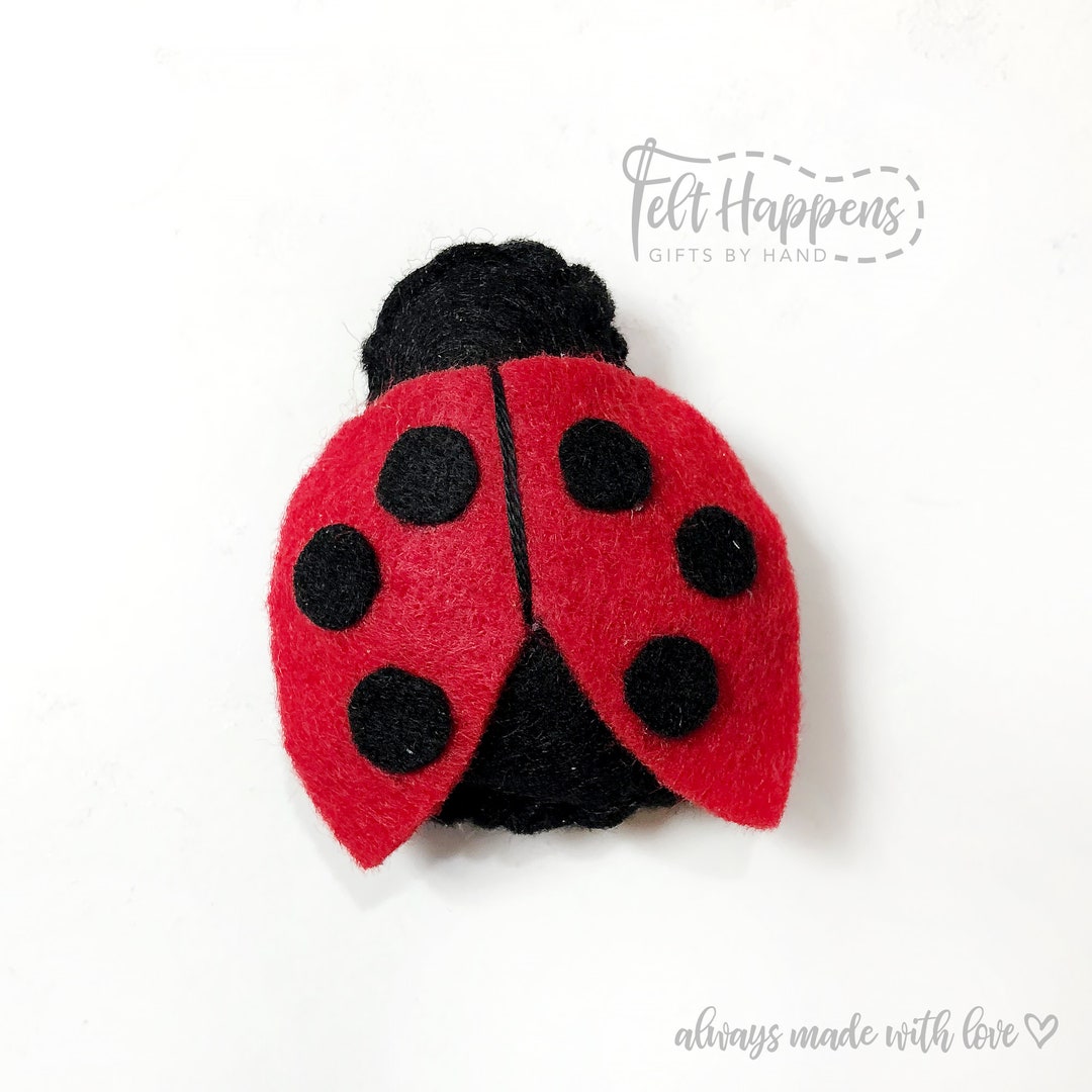 Ladybug Badge Reel, Ornament, Felt Animal, Red, Stethoscope Accessory ...