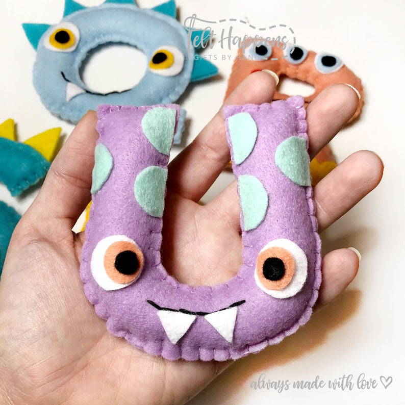 Monster Alphabet Handmade ABC Typography Nursery Decor | Etsy