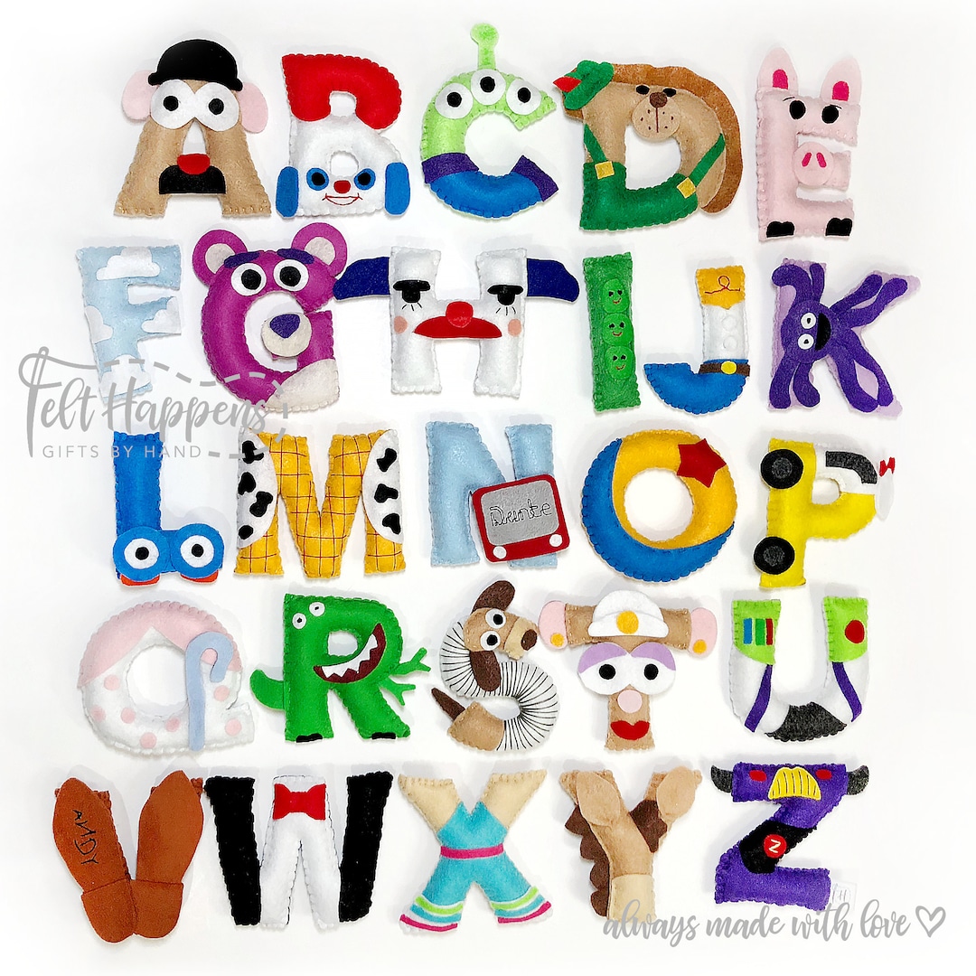 Toys Alphabet, Handmade ABC, Typography, Nursery Decor, Baby Shower ...