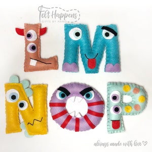 Monster Alphabet, Handmade ABC, Typography, Nursery Decor, Baby Shower ...