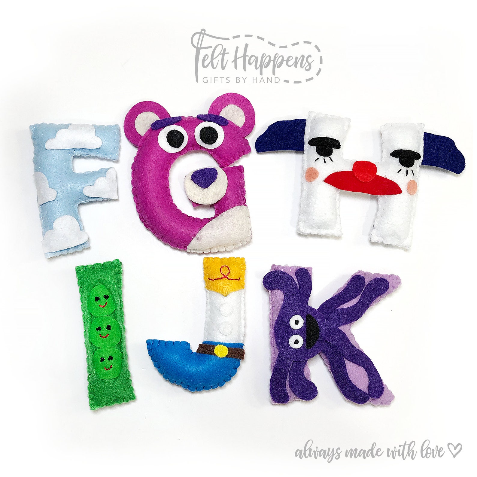 Toys Alphabet Handmade ABC Typography Nursery Decor Baby | Etsy