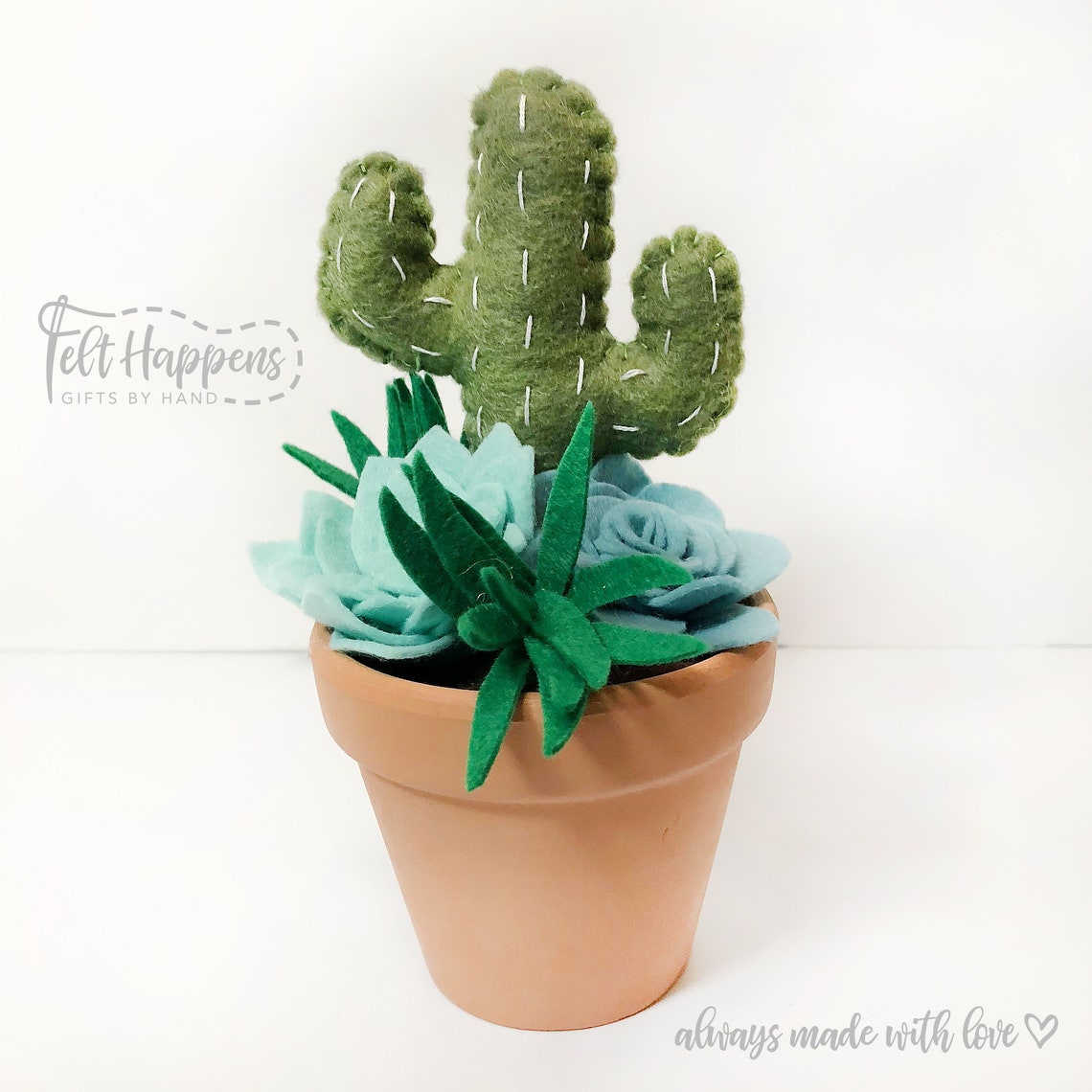 Cactus Succulent Felt Stuffed Cactus Home Decor. Miniature - Etsy