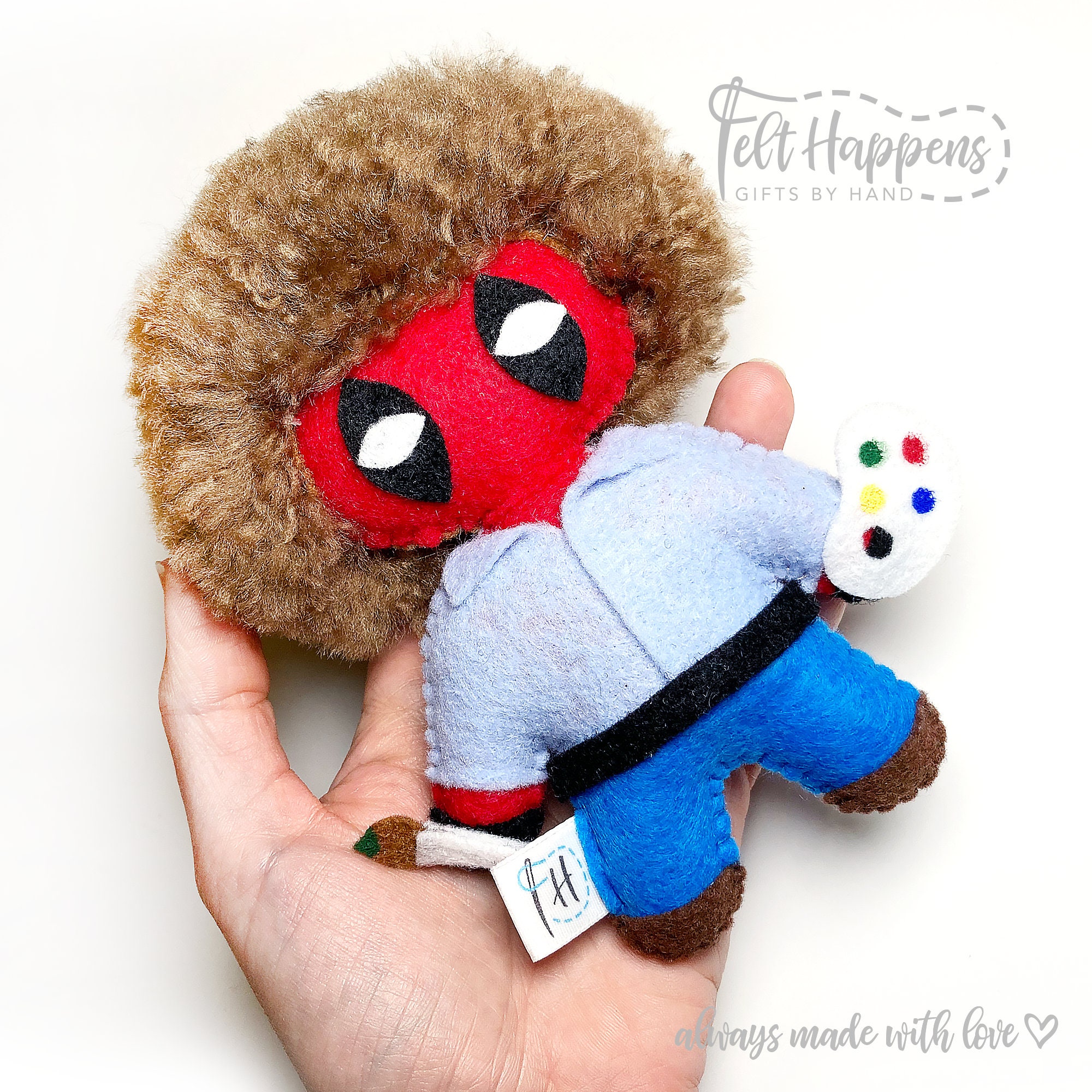 Deadpool Stubby Marvel Comics Superhero Handmade Felt Doll - Etsy