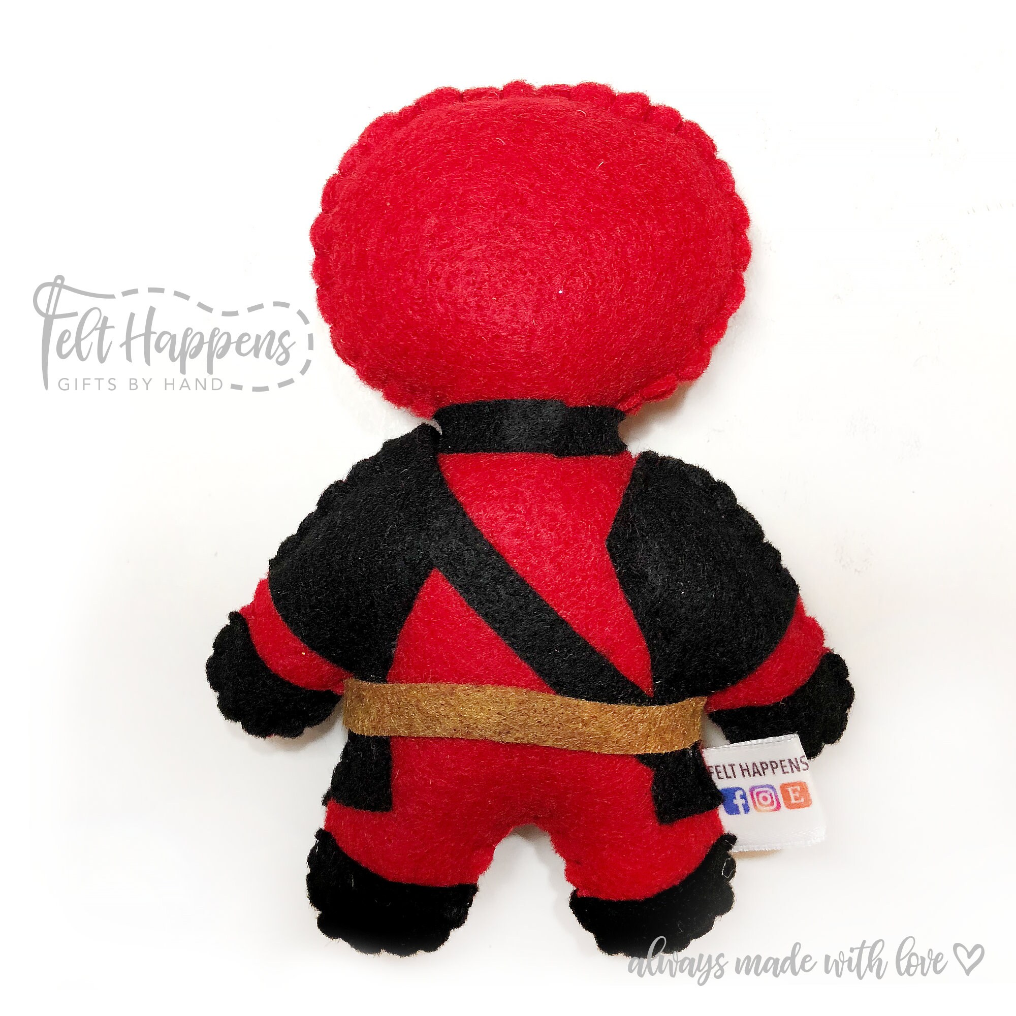 Deadpool Stubby Marvel Comics Superhero Handmade Felt Doll - Etsy