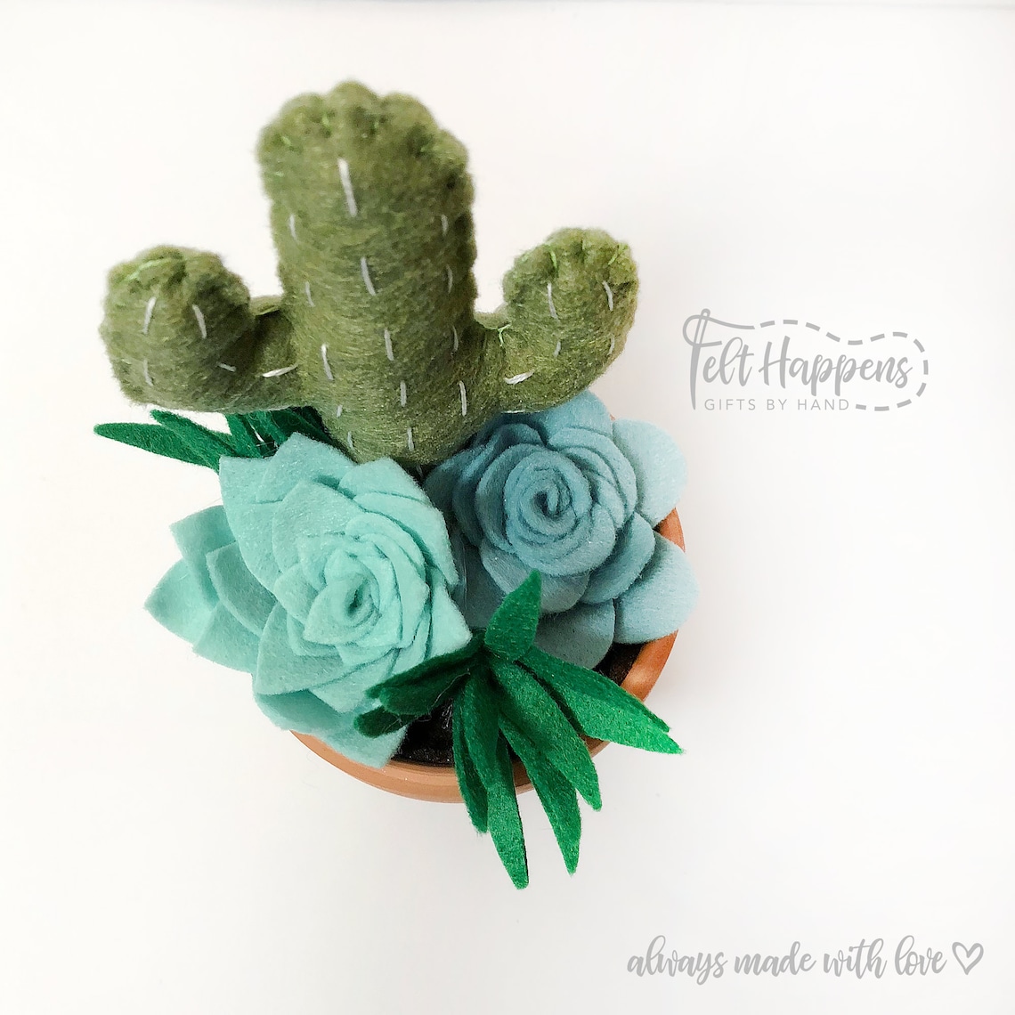 Cactus Succulent Felt Stuffed Cactus Home Decor. Miniature - Etsy