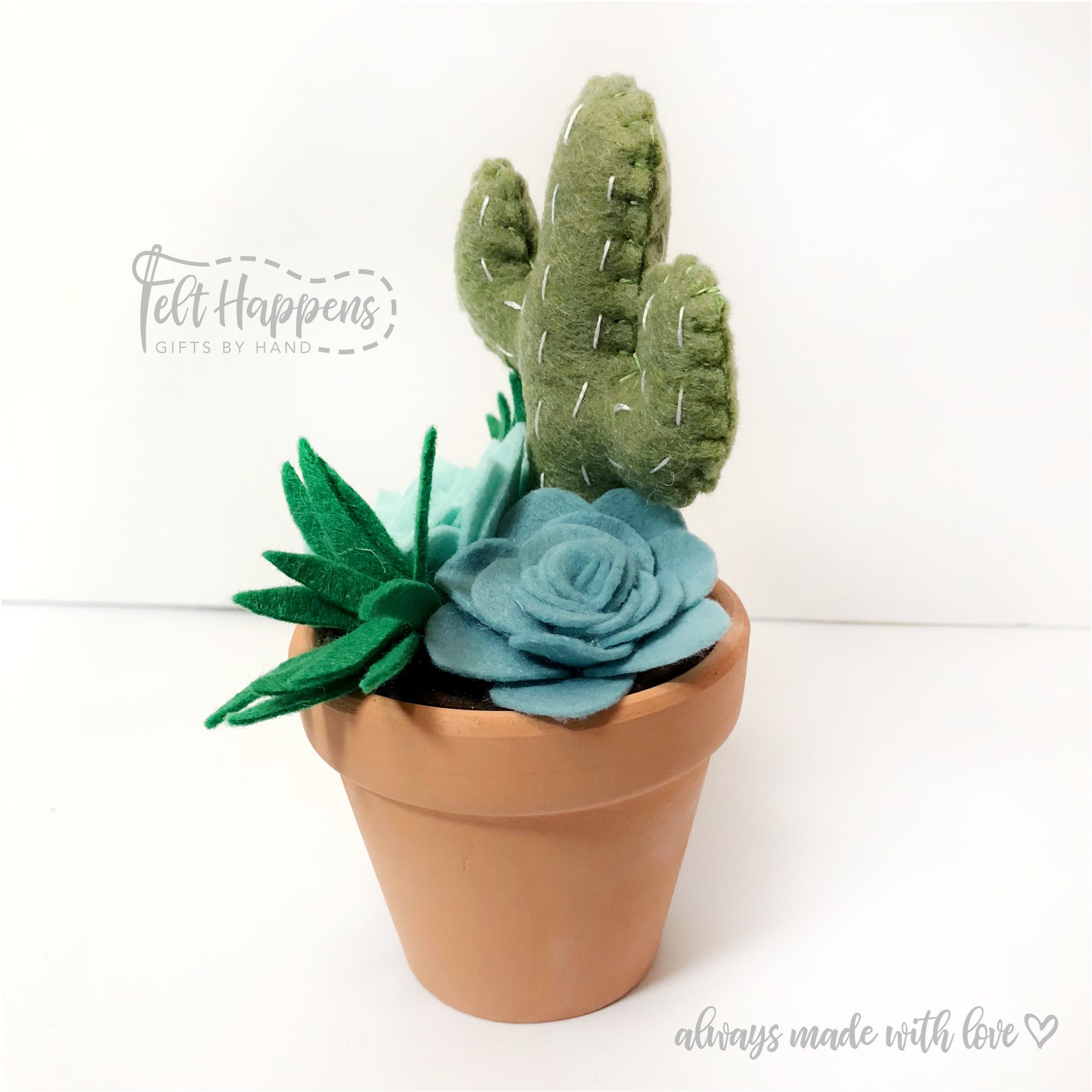Cactus Succulent Felt Stuffed Cactus Home Decor. Miniature - Etsy