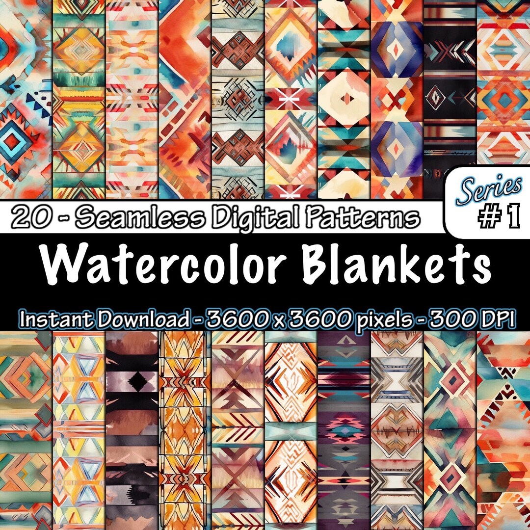WATERCOLOR BLANKETS | Watercolor Blankets Seamless Pattern | Blankets ...