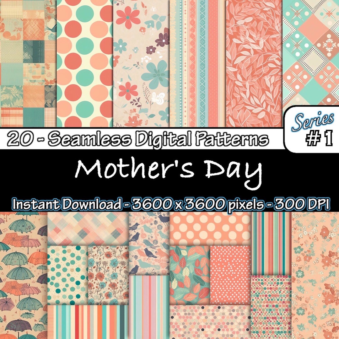 MOTHER'S DAY | Mother's Day Seamless Pattern | Mother's Day Patterns ...