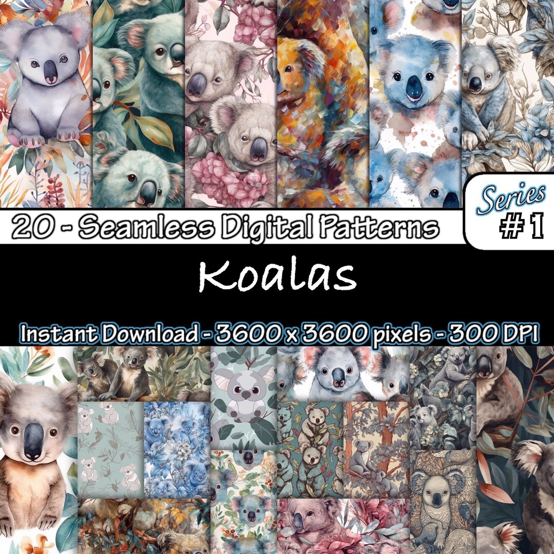KOALAS | Koalas Seamless Pattern | Koalas Background | Printable ...