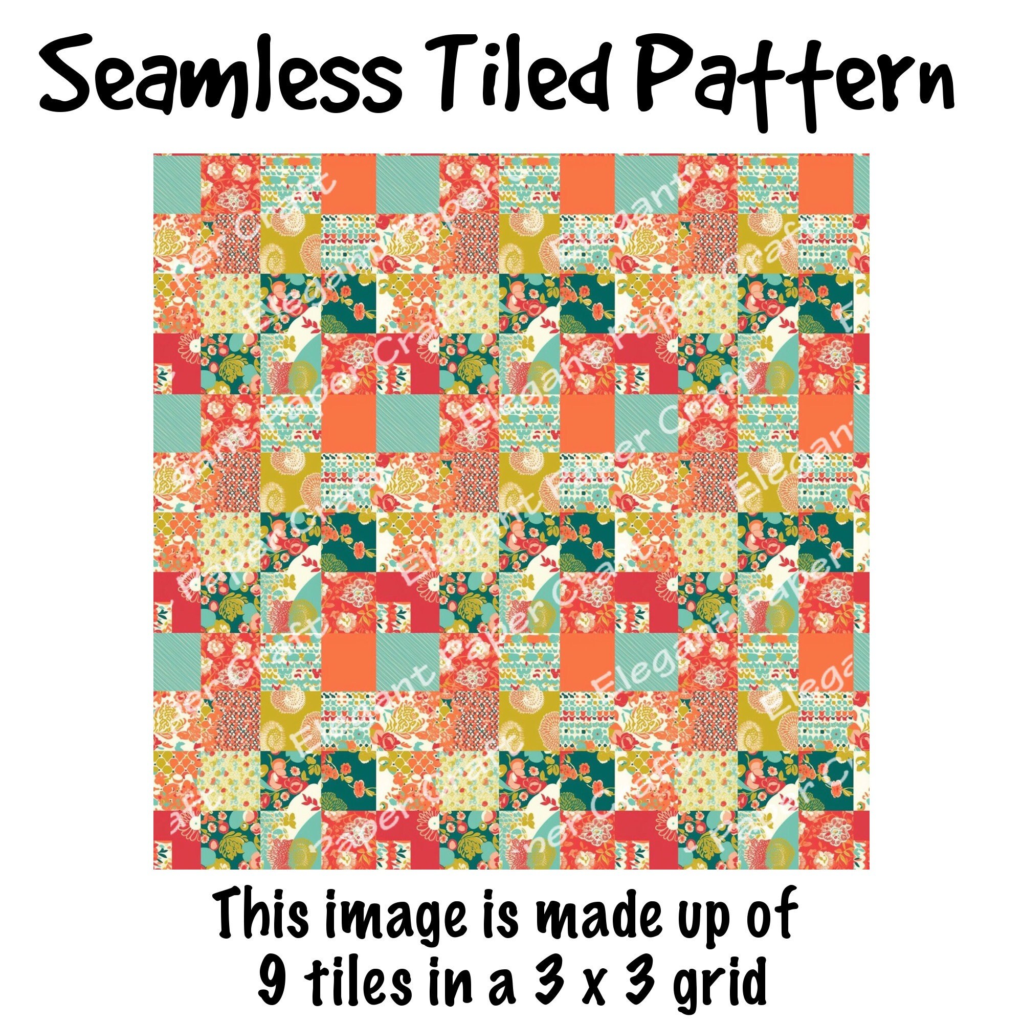 20 Unique Seamless Scrappy Quilt Like Patterns 2nd Pack Digital Paper ...