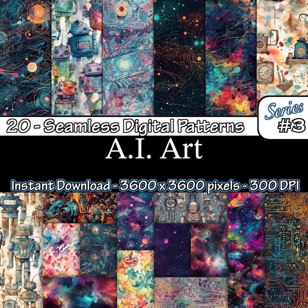 A.I. ART | Art Ai Seamless Pattern | Ai Background | Printable Digital ...