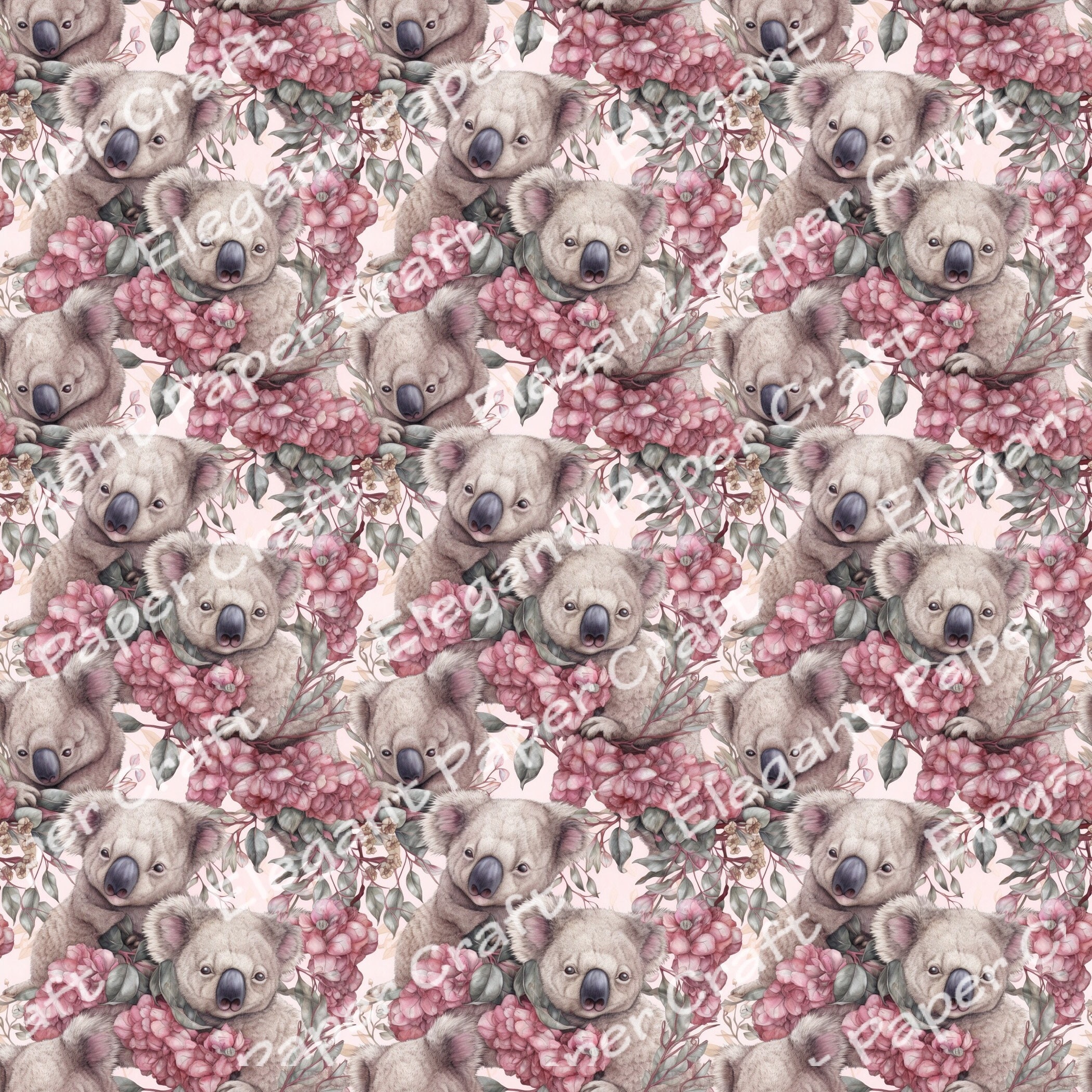 KOALAS Koalas Seamless Pattern Koalas Background Printable Digital ...