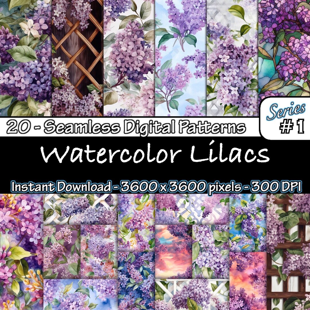 WATERCOLOR LILACS | Watercolor Lilacs Seamless Pattern | Lilacs ...