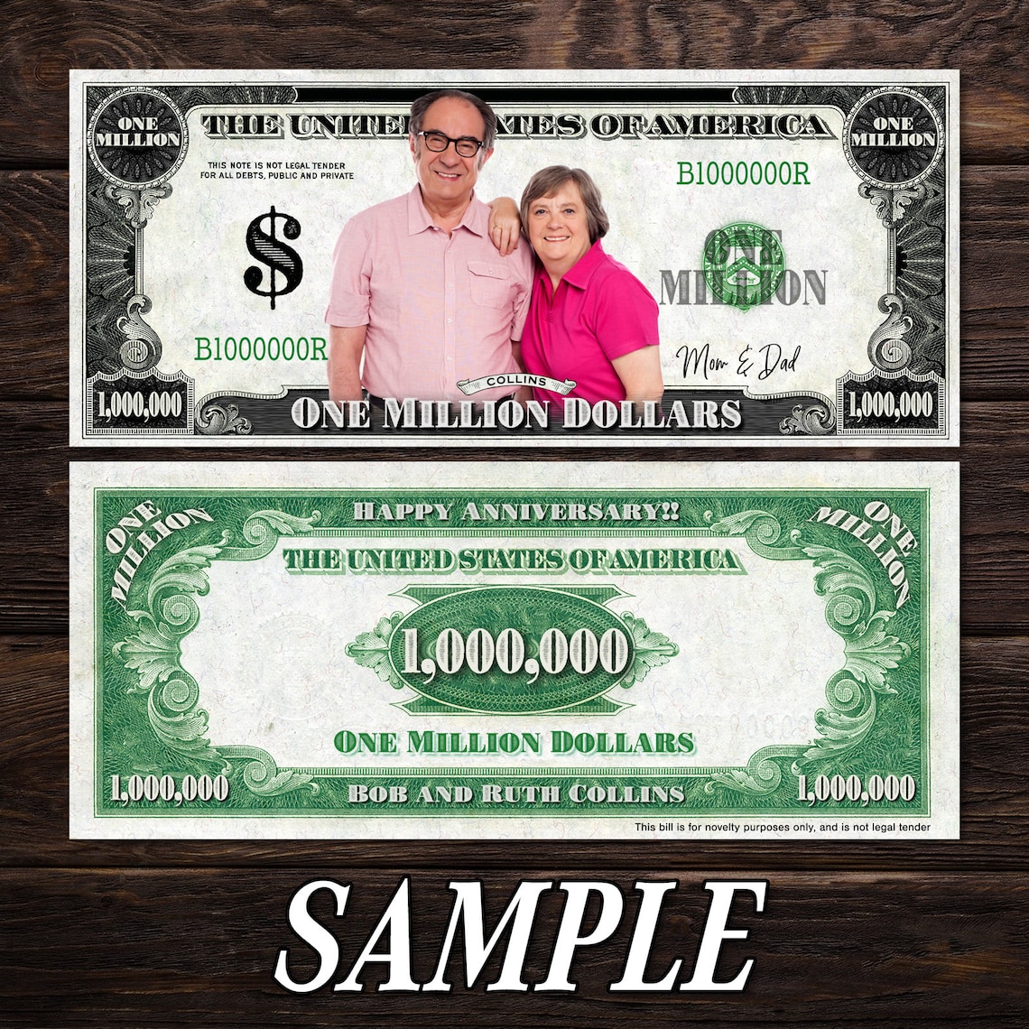 Custom Physical Million Dollar Bill - Custom Made to Order - Great for ...
