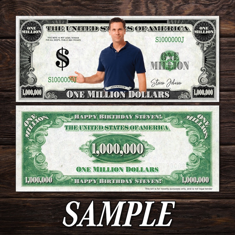 Custom PHYSICAL Shipped to You Million Dollar Bill - Custom Made to ...