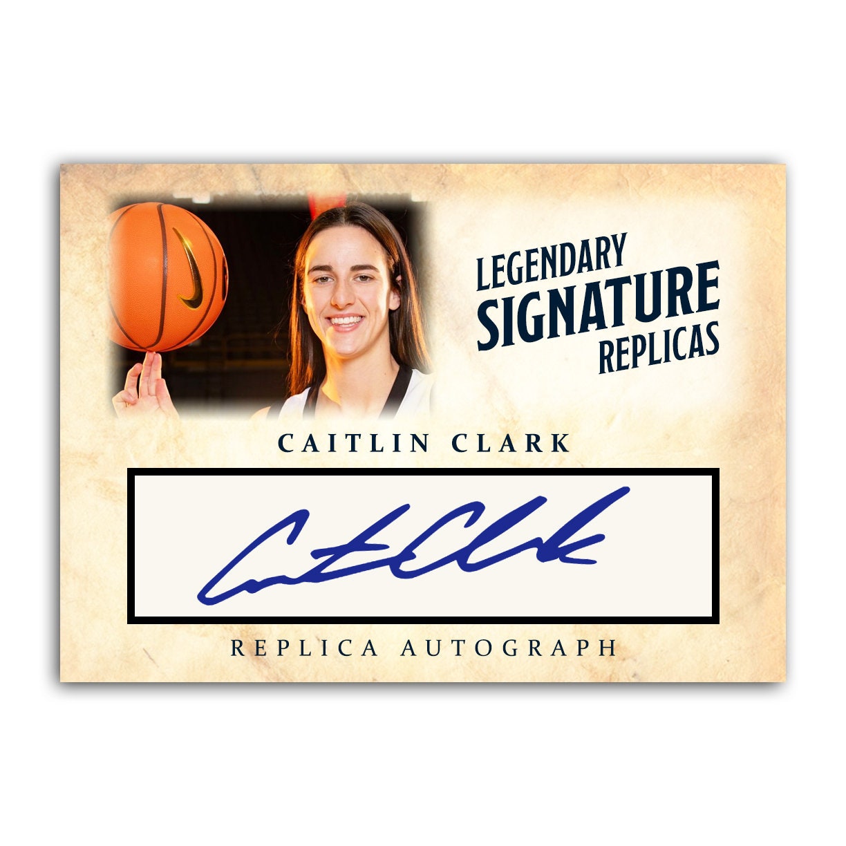Caitlin Clark Iowa Indiana ACEO Replica Autograph Signature Basketball ...