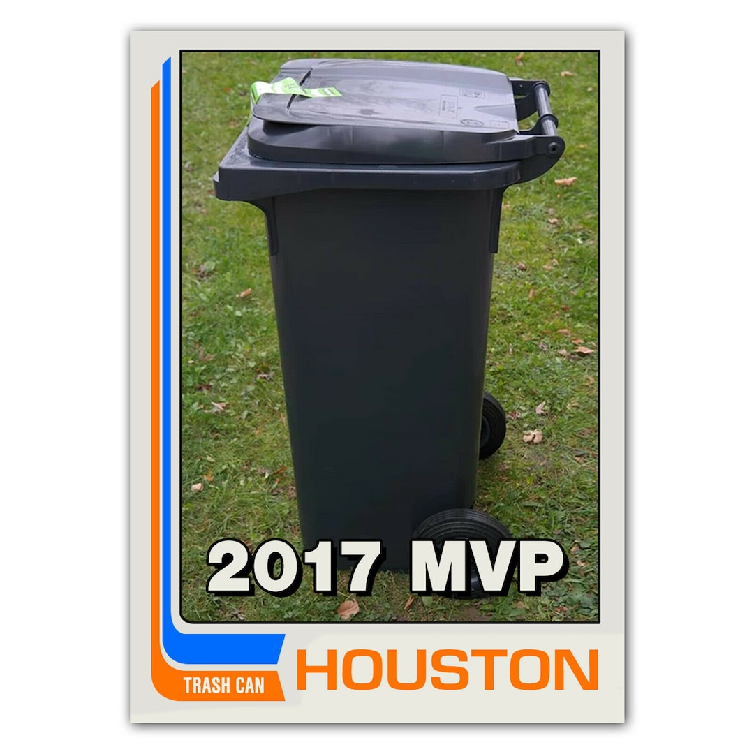 Funny Novelty Art Baseball Card Houston Astros Trash Can Cheating ...