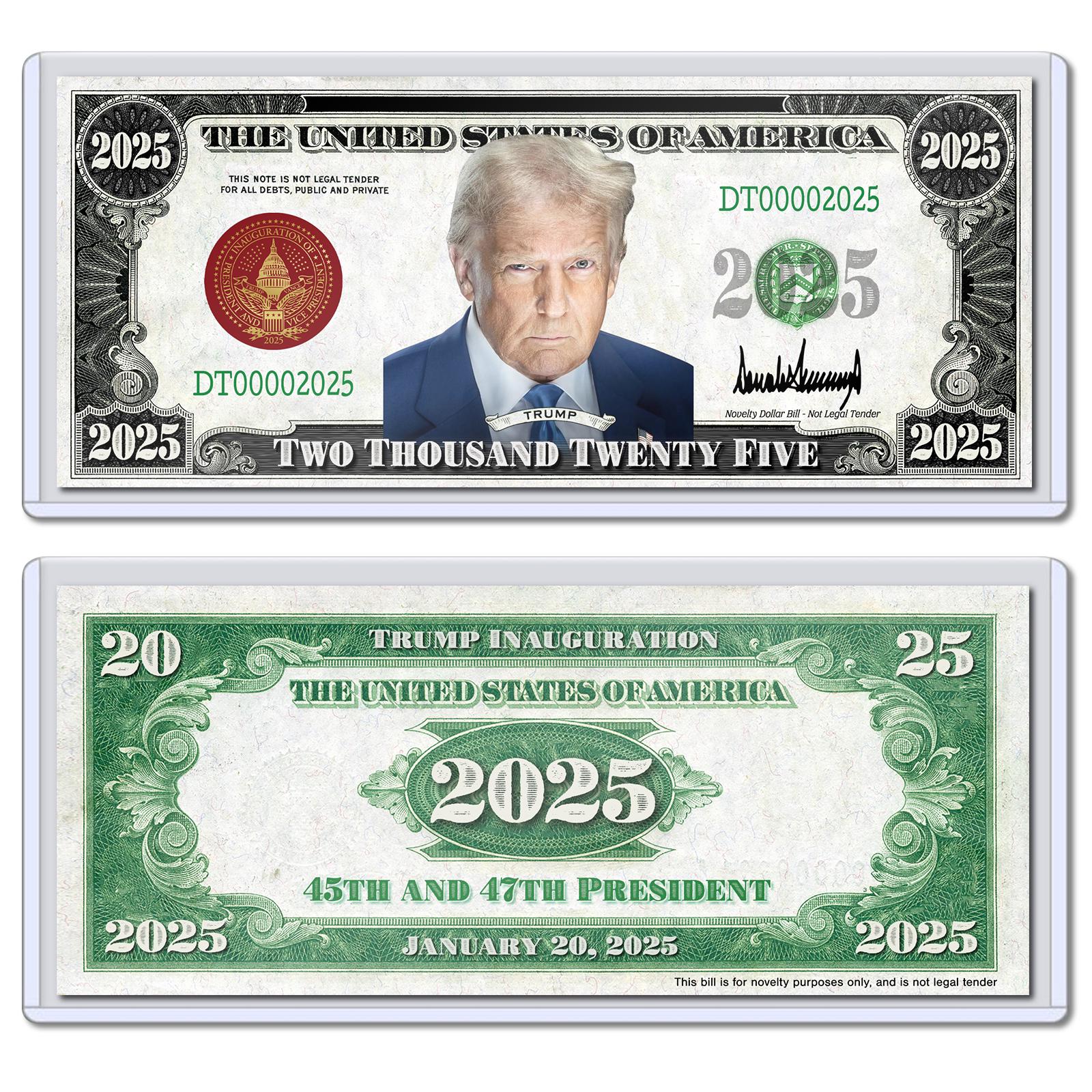 Donald Trump 2025 Inauguration Commemorative USA America Dollar Bill ...