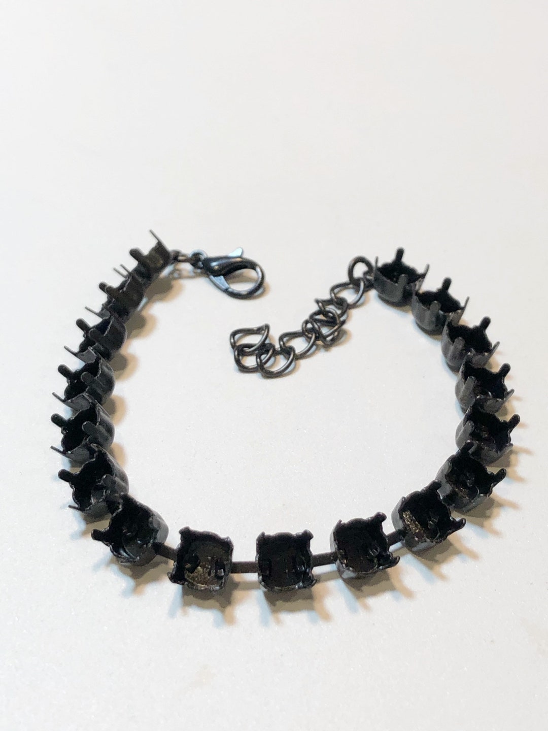 29ss Empty Cup Chain Bracelet Setting, Black Hematite Matte 6mm Setting ...