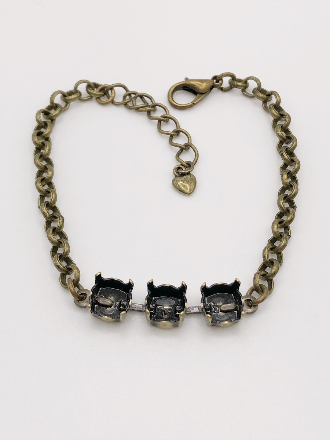 Petite 39ss Empty Cup Chain DIY Bracelet Setting in Antique Brass, 3 ...