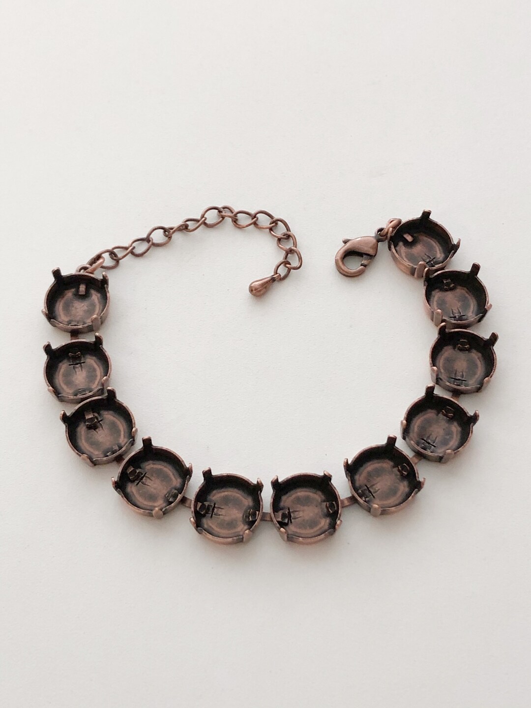 Copper Empty Cup Chain Bracelet Setting Antique Copper Ox, DIY Bracelet ...