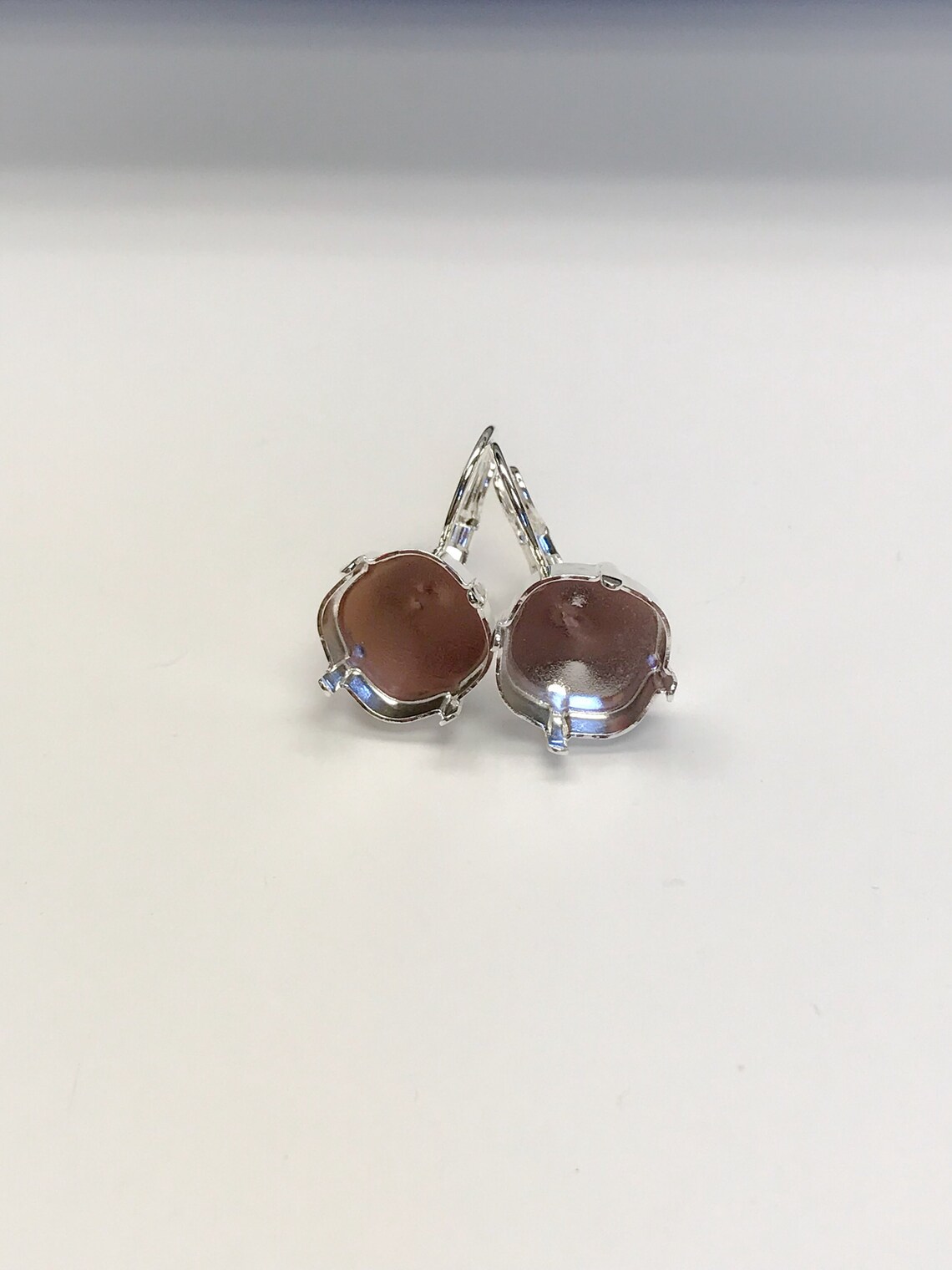 12x12mm Empty Earring Leverback Setting Cup Chain Earrings - Etsy