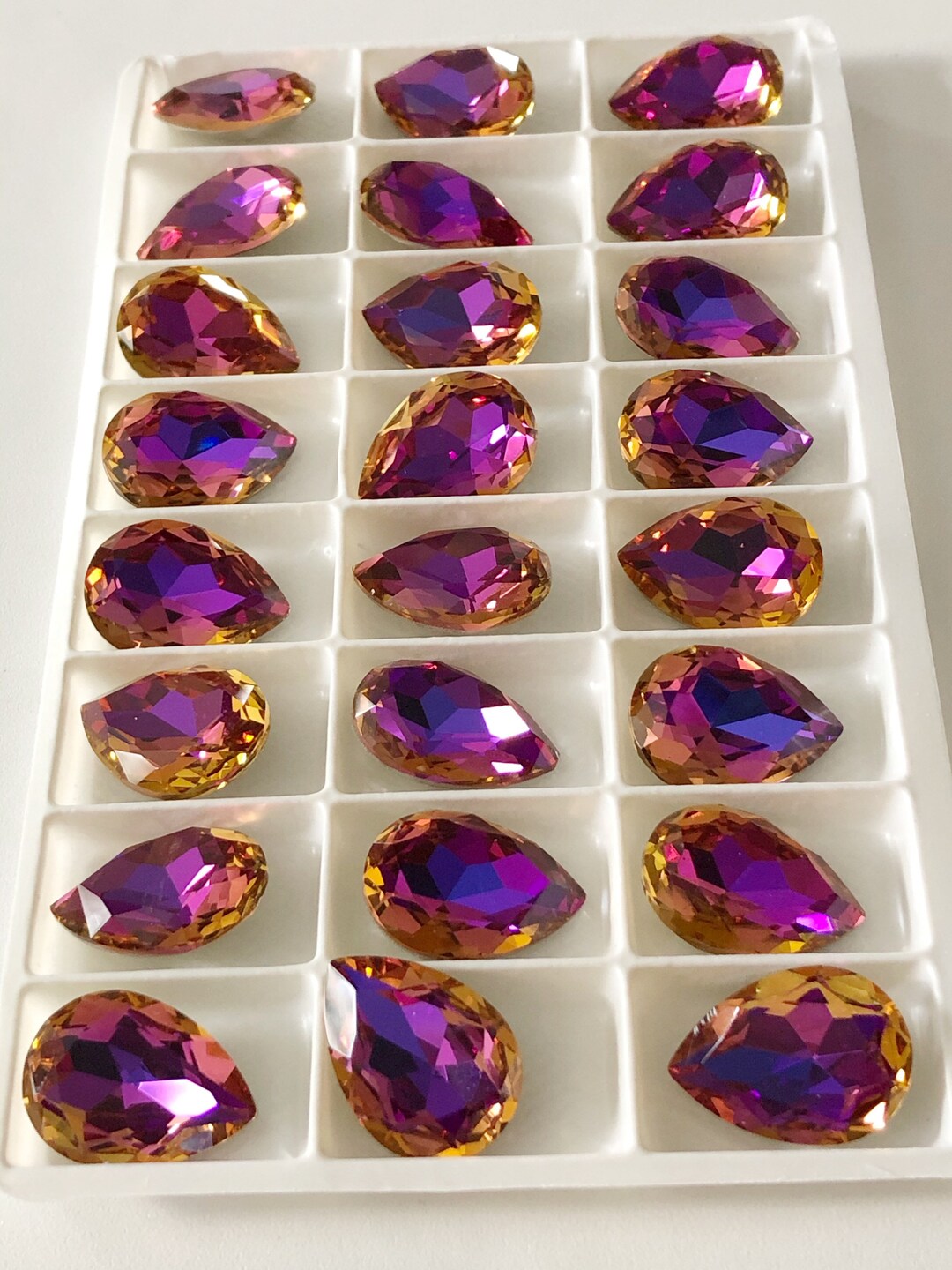 2 18x13mm Violet Blue Topaz Glass Pear Cabochon Pear - Etsy España