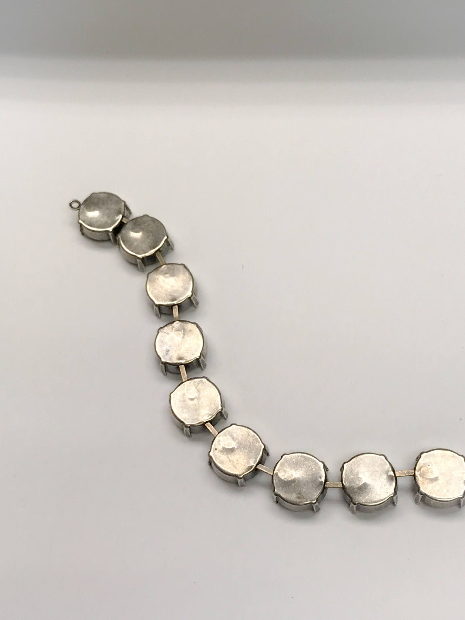14mm Empty Cup Chain Bracelet Setting Antique Silver Ox, Empty Cupchain ...