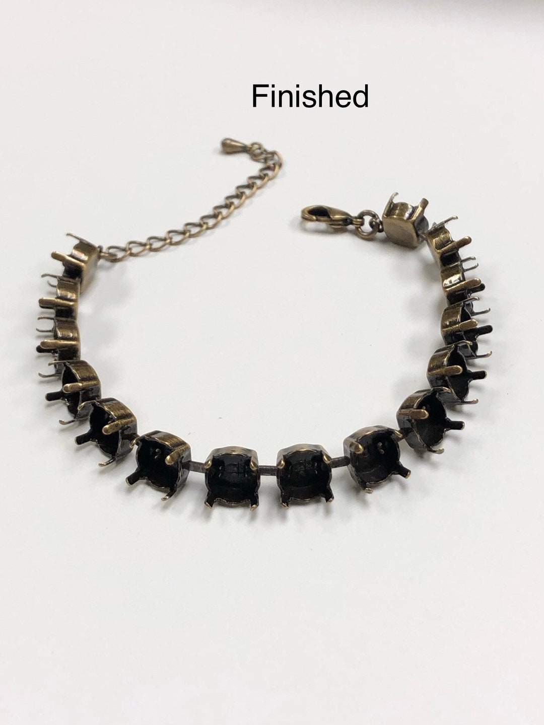 39ss Empty Cup Chain Bracelet Setting, Antique Brass Ox for Bracelet ...