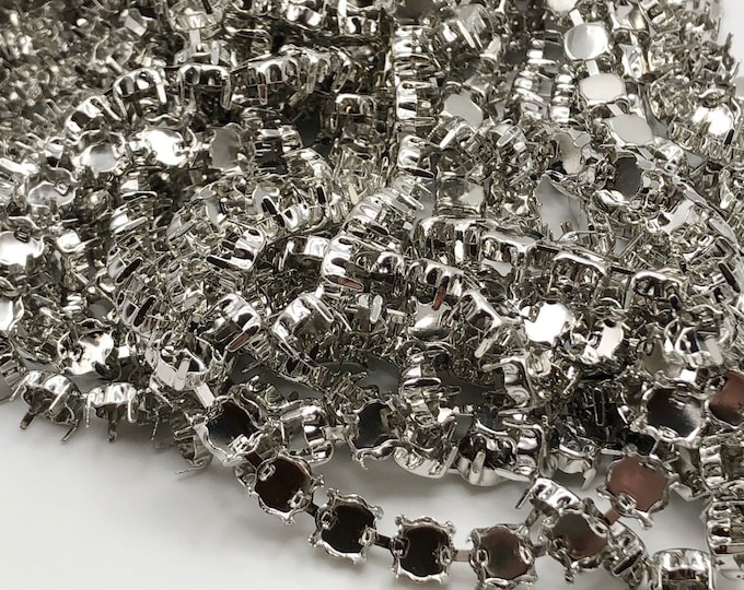 1 Foot 39ss Rhodium Plated Empty Cup Chain for Bracelet , 12 Inches of ...