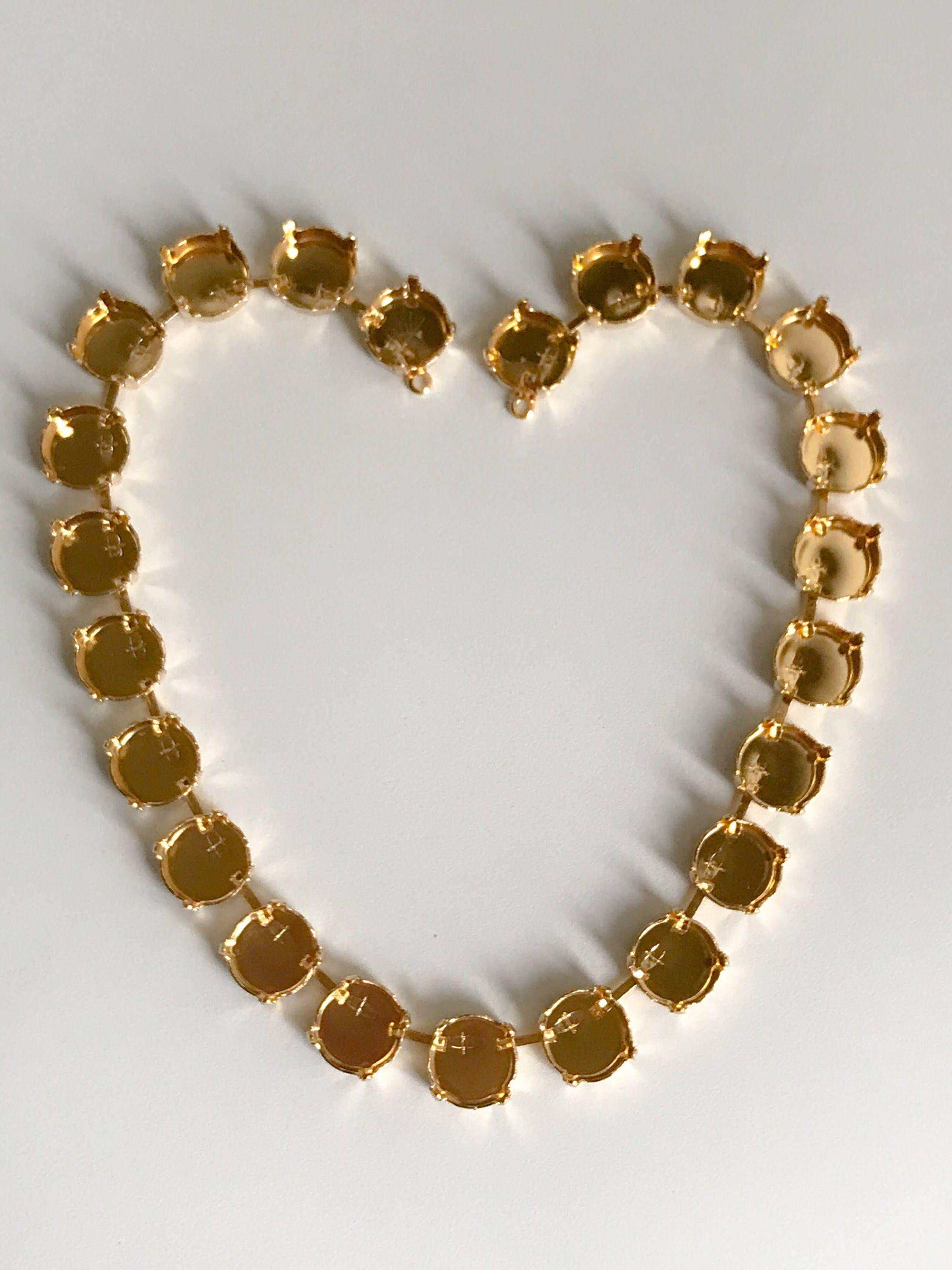 12mm Empty Cup Chain for Necklace, 25 Cups, Yellow Gold 12mm, DIY ...